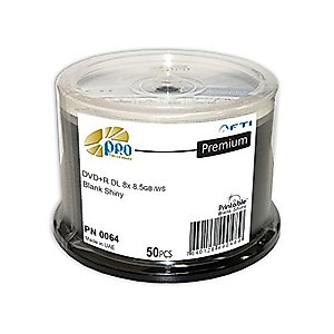 High Fidelity Dual Layer Blank DVDs - DVD+R Falcon Shiny Silver 8X 8.5GB 50 Disc Cakebox