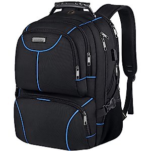VECKUSON Lunch Bag Backpack, Insulated Cooler Lunch Box Backpack, Extra Large Travel Laptop Backpack TSA Friendly RFID Computer College bag with USB Port for Women Men,Blue