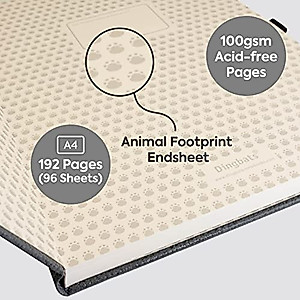 Dingbats - Wildlife Dotted Extra Large Notebook, Grey Elephant, A4 - Hardcover - Cream 100gsm Ink-Proof Paper - Includes Elastic Closure & Bookmark