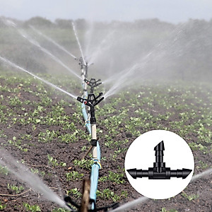 Zonon 100 Pieces Barbed Connectors Drip Irrigation 1/4 Inch Universal Barbed Tee Fittings Barbed Connectors for Garden Lawn Drip or Sprinkler Systems, Black