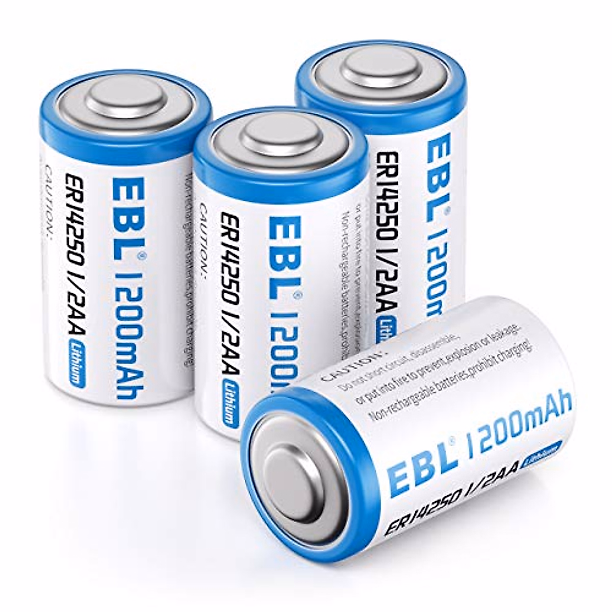 EBL 1/2 AA Size 14250 ER14250 3.6V Lithium Batteries, Non-Rechargeable Battery for Dog Collars and Baby Movement Monitor Alarm Systems and More