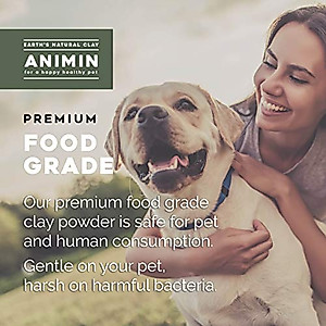 Earth's Living Animin Calcium Bentonite Clay for Pets | 13 oz | Alkalizing Detox Powder Relieves Arthritis, Diarrhea etc | Cleanses Toxins, Parasites, Bacteria | Supports Digestive and Immune System