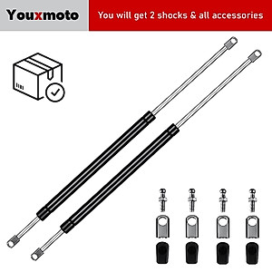 24inch 150 Lbs Dual Stroke Heavy Duty Gas Strut Shocks Spring Lift fit for Murphy Bed RV Bed Box Cabinet Lid Door (2 Pack)