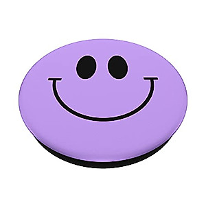 Lavender Purple Smile Face Happy Emoticon Smiling 90s y2k PopSockets Swappable PopGrip
