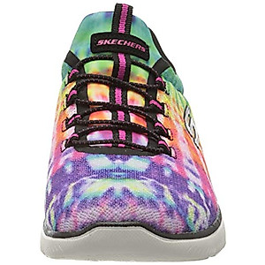Skechers Women's Summits-Looking Groovy Sneaker, Black/Multi, 7.5 M US