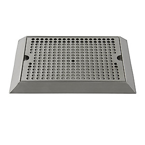 Kegco SEBV-129D 12" x 9" Bevel Edge Drip Tray with Drain