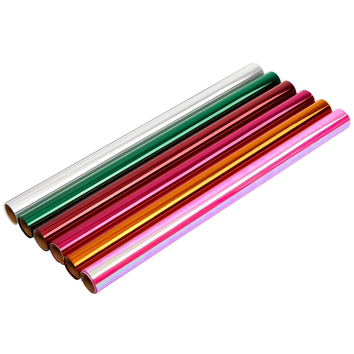 6 Rolls Transparent Colored Cellophane Wrap for Gift Wrapping, 6 Colors (17 Inches x 10 Feet)