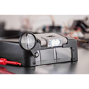 SE Illuminated Dual Lens Flip-In Head Magnifier, Head Magnifier, Tools for Repair & Precision Work, Adjustable Headlamp, 4.5X Loupe Magnifying, Black