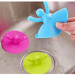 AKOAK 1 Pack Cute Human-Shaped Floor Drain Plug Household Kitchen Toilet Bathroom Shower Waterproof Silicone Sink Plug Bathtub Drain Plug Tool (Green)
