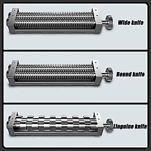 Commercial Pasta Maker Machine - 2200W Automatic Electric Dumpling Noodle Machine, Multifunctional Noodle Pasta Spaghetti Dough Roller Press for Wonton, Buns (Wide Noodle Blade 2mm)