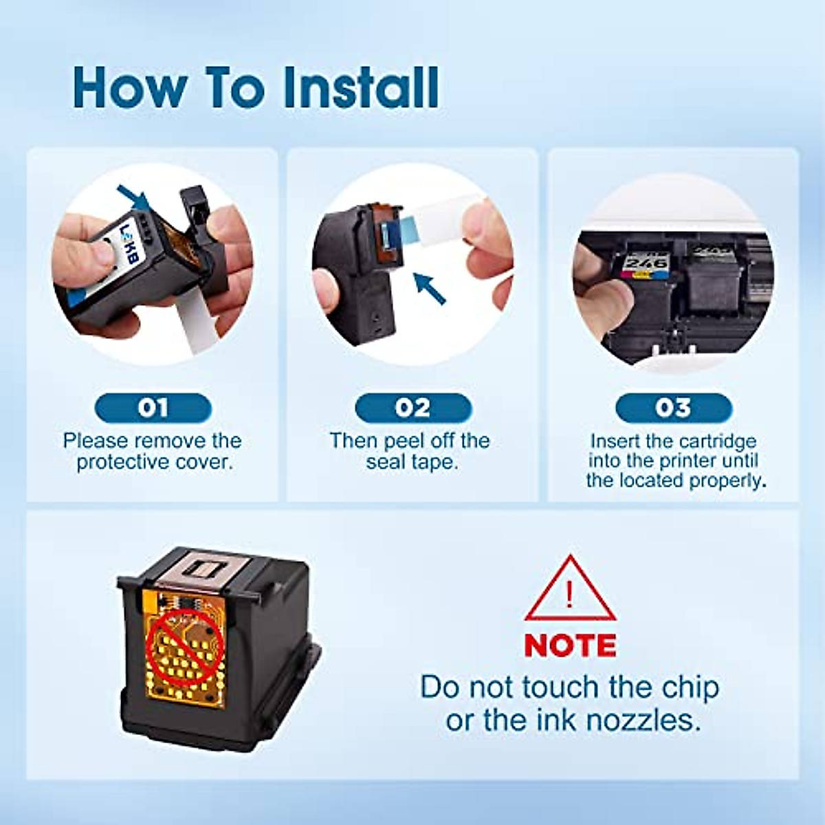 L2KB Remanufactured Ink Cartridge pg-243 cl-244 Ink 243 for Canon Printer Ink 243 244xl for Canon Ink cartridges 243 and 244 for Canon MG2522 TS3122 TS3322 TR4520 Printers (1Black/1Tri-Color, 2PK)