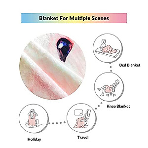 Parrot BEEK Pig Blanket Pig Gifts for Women Pig Lovers, Pink Pig Blankets for Kids, Cozy Warm Cute Animal Flannel Throw Blankets for Couch Sofa Living Room Decor 50x40 Inch