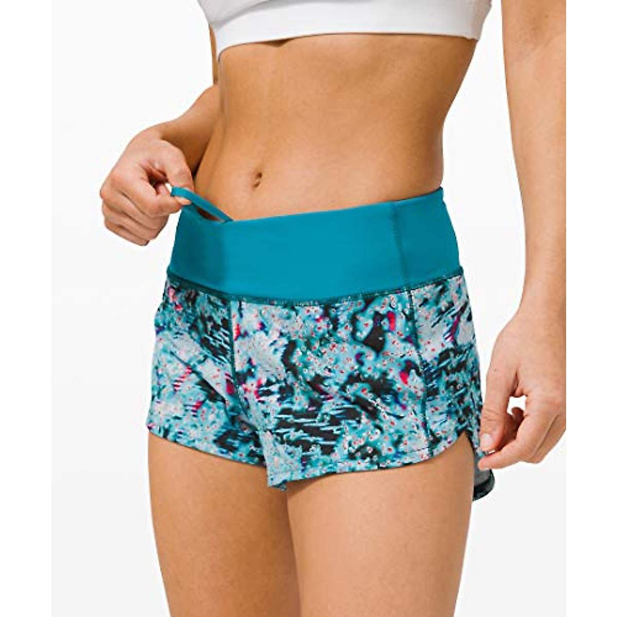 Lululemon Athletica Speed Up Short 2.5 (Quick Start MultiHawaiian Blue, Size 0)