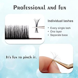 DF Lash Extension Volume Lashes Extension 0.05 CC Curl 15-20mm Mixed Tray Individual lash Extensions Classic Lash Extensions Soft Matte Black Single Eyelashes Professional Salon Use