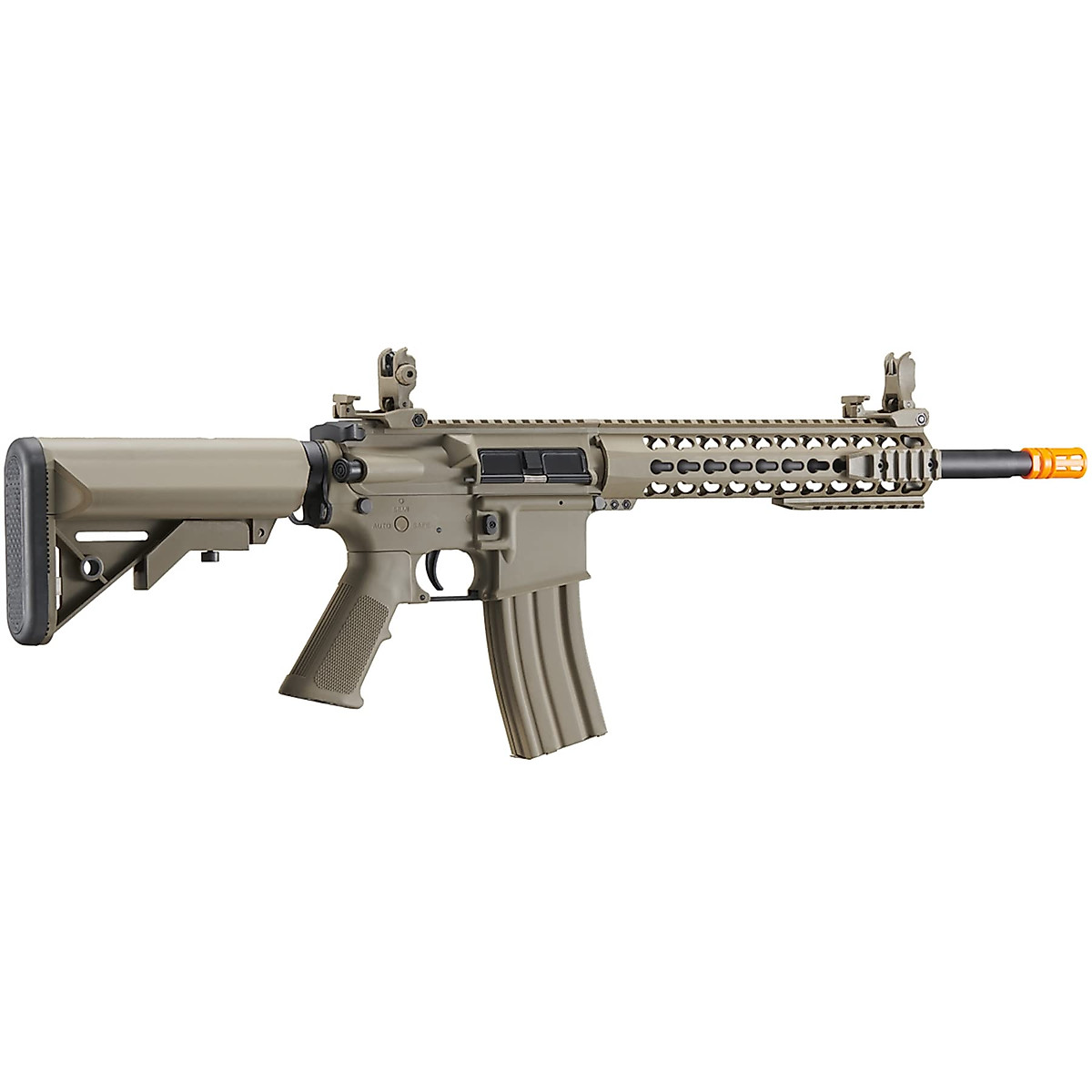 Lancer Tactical Gen 2 LT-19 Airsoft M4 Carbine 10" Electric Full/Semi-Auto Airsoft AEG Rifle, Included 6mm 0.20g BBS, Charger, and Battery (Polymer/Desert)
