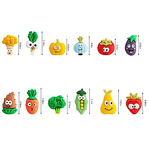 Geecandper 12 Resin Refrigerator, Mini Cute Fruit and Vegetable Refrigerator Decoration, Refrigerator Kitchen Decoration