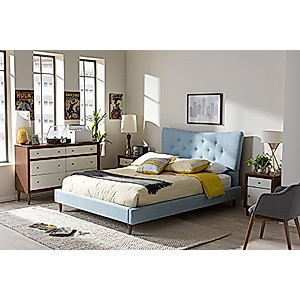 Baxton Studio 424-7007-AMZ Platform, Queen, Sky Blue