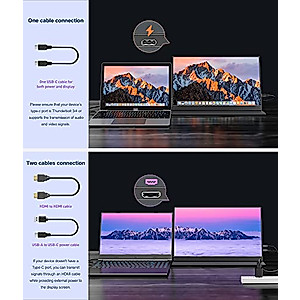 Portable Monitor for Laptop 17.3", FHD 1080P 100% sRGB Travel Monitor for Laptop, Portable Computer IPS Display w/VESA, External Monitor USB-C 60Hz HDR HDMI Portable Screen w/Smart Cover & Speakers