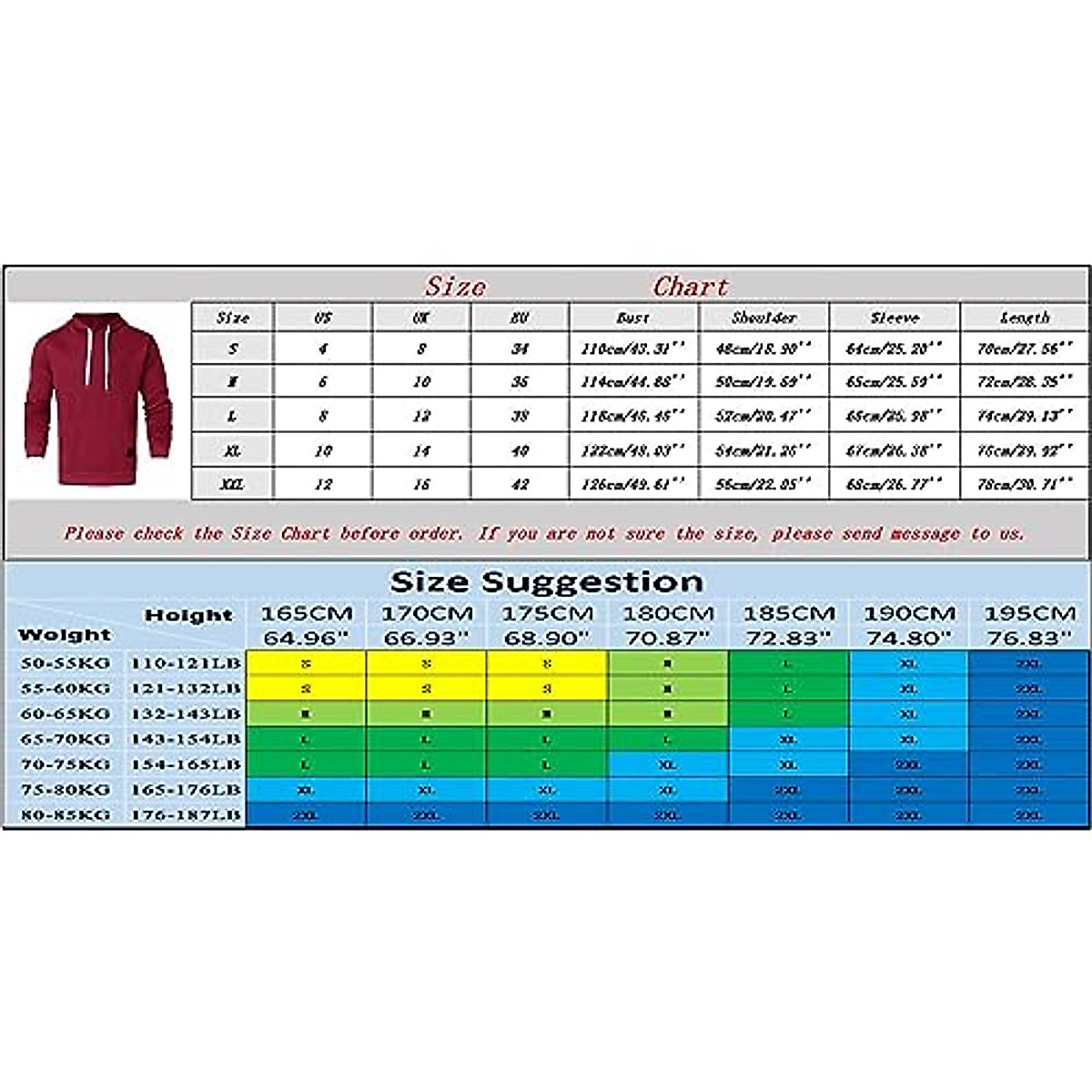 Hoodies for Men, Men's Slim Fit Hoodie Casual Lightweight Gym Athletic Sweatshirt Fashion Pullover Hooded with Pocket