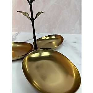 3 Bowl Condiment Server - Decorative Fruit Bowl Salad Popcorn Serving Tray - Home Essentials for Chips, Cereal & Condiments - Small Decorative Bowl - Versatile Kitchen Counter Organizer & Serveware