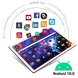 DUODUOGO Android Tablet 10 inch, Newest 5G Dual WiFi Tablet Computer with 4GB RAM + 64GB ROM + 128GB Expand Storage, Quad-Core, HD IPS Display, Daul Camera, 6000mAh Battery, Bluetooth, GPS (DGO-S5E)