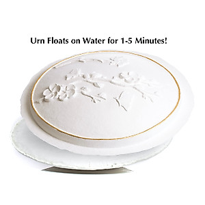 Biodegradable Urn for Human Ashes (Orchard Butterfly) Water Burial Urn, Urn Floats in Water, Urn for Cremation, Ocean Water Scattering Urn for Ashes, Floating Urn, Earth Memorials, Adult Large W-306