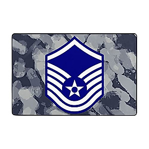 Air Force Master Sergeant 1st SGT Diamond Rank Area Rug Living Room Bedroom Kitchen Sofa Bedside Carpet Floor Mats 36"X24"