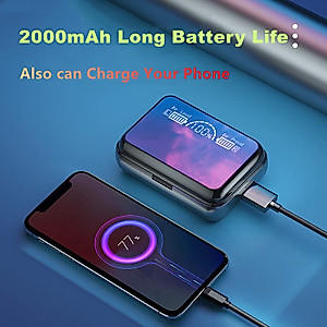 Fenpos Bluetooth 5.1 Wireless Earbuds Earphones, Low Latency Stereo HiFi Sound Quality & Deep Bass Earphone, True Wireless Earbuds for Android and iPhone (R12 with Light)