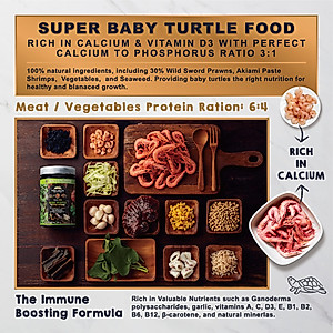 Ultra Fresh Floating Baby Turtle Food, All Natural Ingredients, Wild Sword Prawn, Calcium Vitamin D Enriched for Picky Aquatic Baby Turtles, Baby Turtle Nutri Stick 3.35 oz