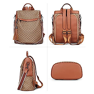 Telena Backpack Purse for Women, PU Leather Anti Theft Travel Purse Shoulder Bags with Tassel