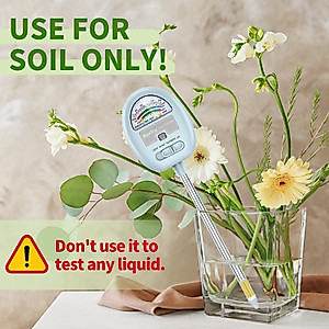 【Upgraded 】 4-in-1 Soil Moisture Meter, Soil Ph Meter, Soil Tester for Moisture, Light,Nutrients, pH,Soil Ph Test Kit, Great for Garden, Lawn, Farm, Indoor & Outdoor Use ，No Battery Required（Blue)