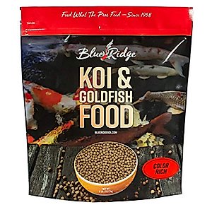 Blue Ridge Fish Food [5lb], Color Rich Formula 3/16" Floating Pellet, Koi and Goldfish