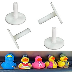 TEYOUYI 4pcs Duck Plug - Rubber Duck Mount,Flock Locker Rubber Duck Holder for Jeep Dash and Fixed Display,Gift for Jeep Lover,White（Excluding Rubber Duck） Black