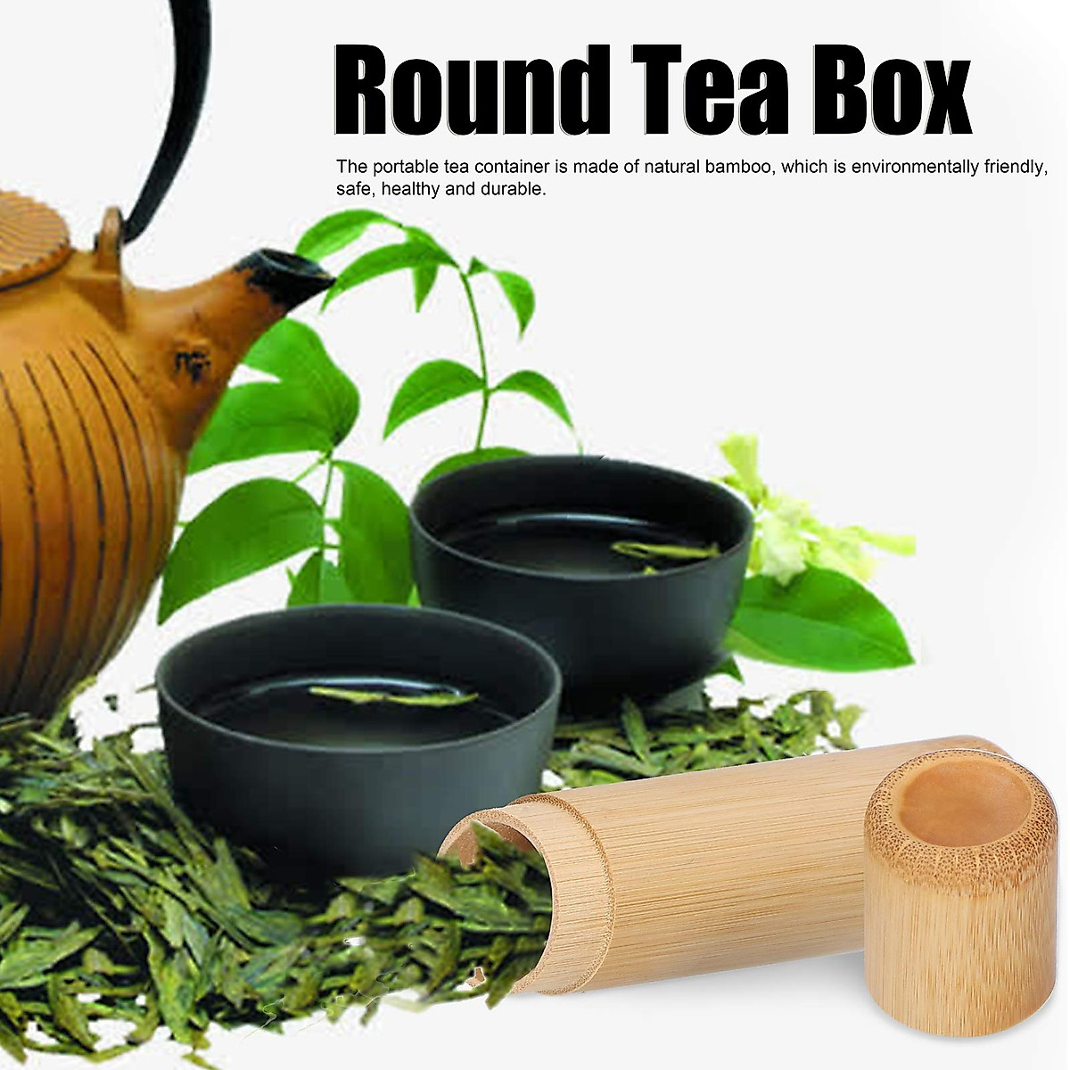 Restokki Food Jars Canisters, Smell Proof Containers, Weed Container, 2Pcs Tube Portable Tea Storage Cylinder Mini Round Spices Storage Jar