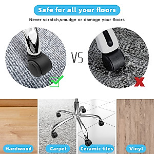 Office Chair Gas Lift Cylinder-Caster Wheels Replacement(Set of 5) for Hardwood Floors and Carpet，28'' Heavy Duty Office Chair Base Replacement