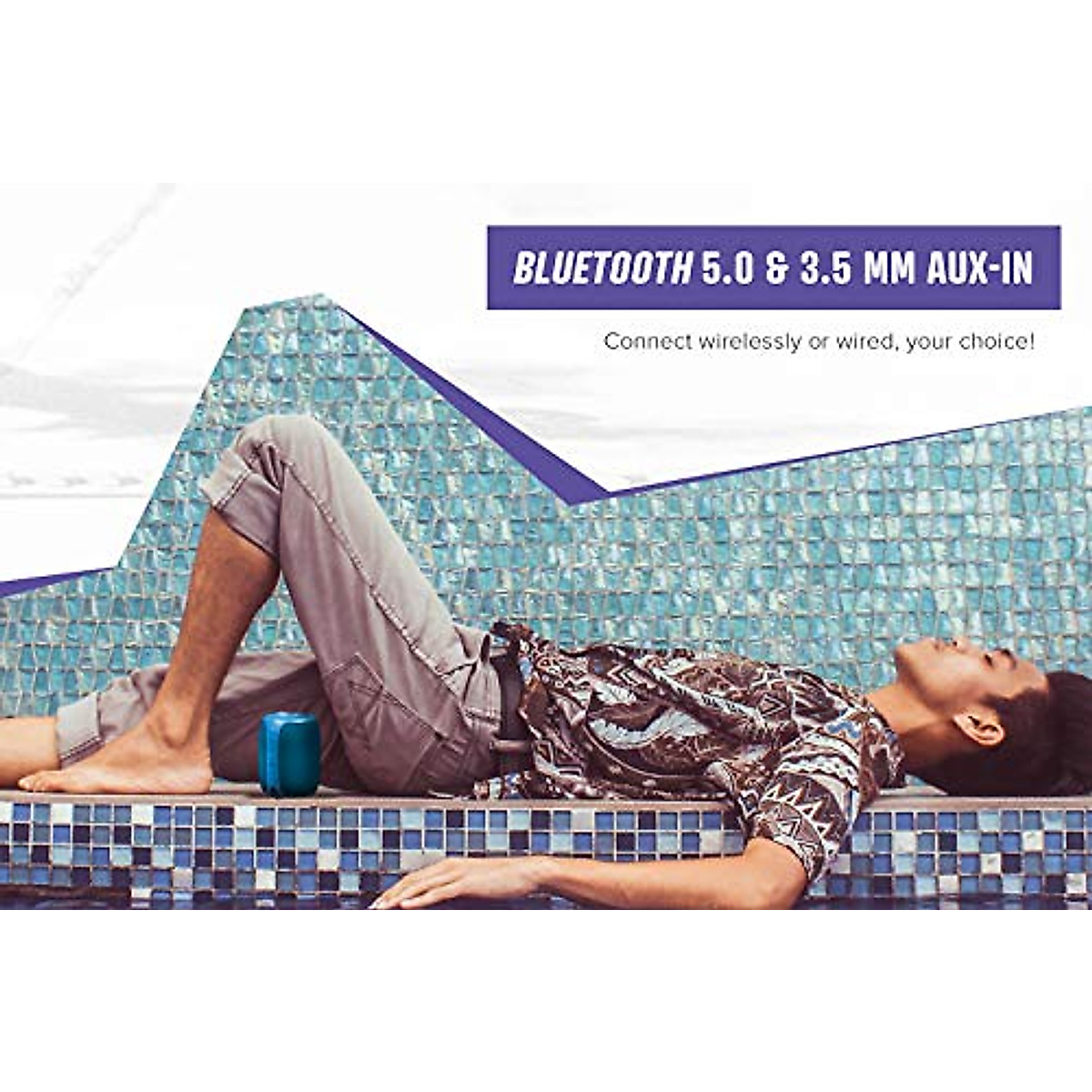 Creative Muvo Play Portable Bluetooth 5.0 Speaker, IPX7 Waterproof for Outdoors, Up to 10 Hours of Battery Life, with Siri and Google Assistant (Black)