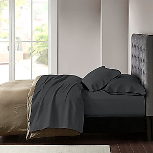 YIYEA Full Sheet Set, Luxury 1800TC Hotel Quality Double Brushed Microfiber Bed Sheets for Full Size Bed, Extra Soft, Deep Pocket, Shrinkage and Fade Resistant, 4PC (Full, Black)