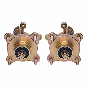 Front Steering 4 Stud Wheel Hub Disc Brake Assembly, ATV Front Wheel Hub+ Steering Knuckle Spindle+Brake Caliper+ 2 pcs Disc Rotor For 125cc 150cc 200cc 250cc ATV Go kart Quad Dirt Bike