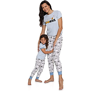 Prestigez Sesame Street Cookie Monster Women Mommy and Me 2pc Pajama Set, Blue, X-Large