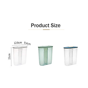 Airtight Storage Container,Large Capacity Compartment Storage Box,Cereal & Dry Food Storage Box,Clear Plastic Canisters with Lids,Green