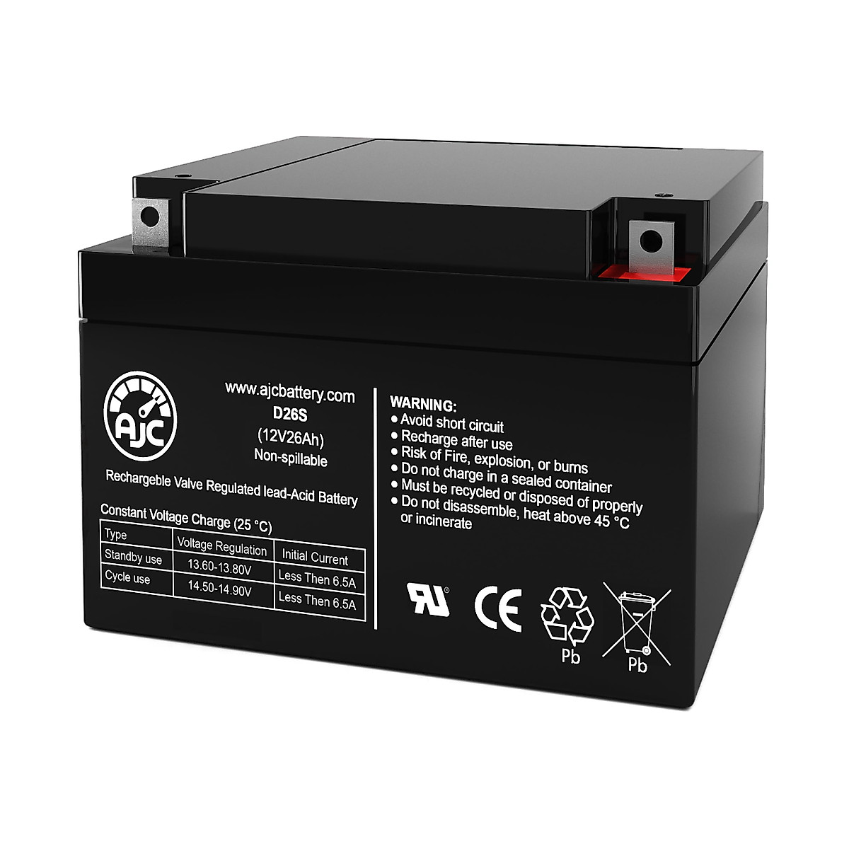 AJC Battery Compatible with GE AMX 4 Square 12V 26Ah Battery