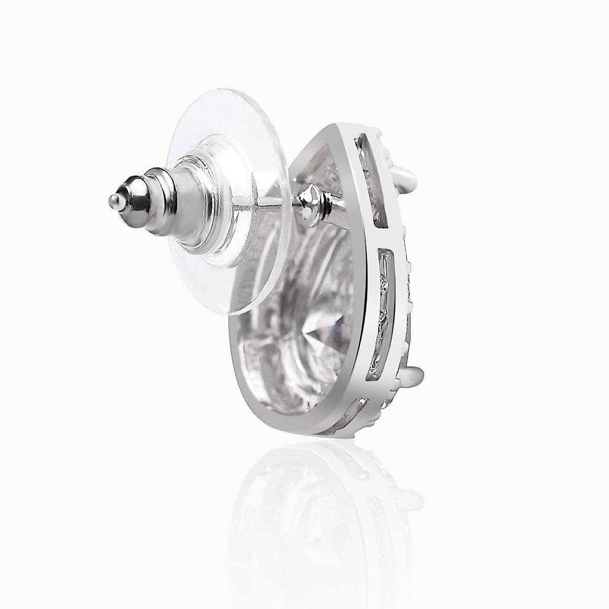 SWEETV Teardrop Bridal Earrings for Wedding, Prom - Elegant Cubic Zirconia Stud Earrings for women, brides, bridesmaids,Siver