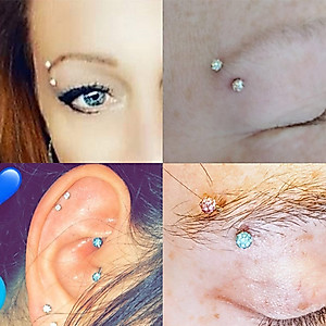 ORAZIO 8Pcs 16G Stainless Steel Eyebrow Ear Navel Belly Lip Ring Body Piercing Jewelry 6-12mm (8Pcs, 6mm)