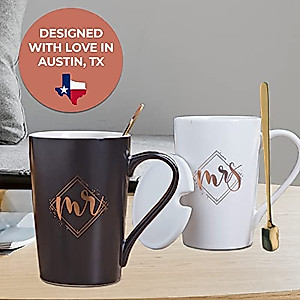 KEDRIAN Mr And Mrs Mug Set, Best Wedding Gifts For Couple Gifts For Newlyweds, Mr And Mrs Gifts, Engagement Gifts For Couples Anniversary, His And Her Gifts For Couples, Wedding Mugs, Marriage Gifts