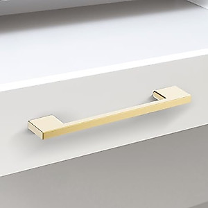 Southern Hills 5 Pack Gold Cabinet Pulls -128mm - Brushed Gold Drawer Pulls, Gold Handles for Drawers, Brushed Brass Drawer Pulls, Gold Cabinet Handles, Brass Cabinet Pull Gold Kitchen Hardware