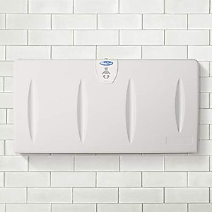 SafetyCraft Wall-Mounted Baby Changing Station, Horizontal Changing Table with Safety Straps for Commercial Restrooms, ADA and ANSI Compliant, Light Gray