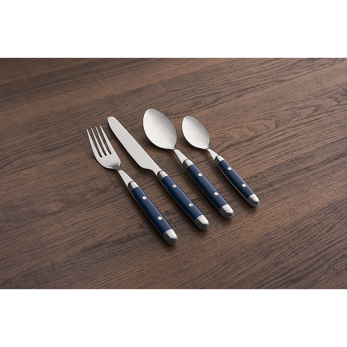 Cambridge Silversmiths, Blue, Jubilee Flatware, Service for 4, 16 Piece Set, Dorm Room Essentials, First Apartment