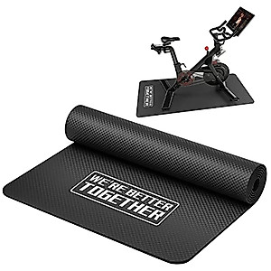 Bike Mat for Peloton Bike or Tread, COOLWUFAN Carpet Protection Exercise Thick Mats for Treadmill & Stationary Bike, Bike Mat, Exercise Mat for Indoor Cycling, Yoga Mat, Accessories for Peloton