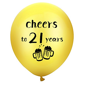 SHUNTAI Cheers to 21 Years Balloons Black and Gold Birthday Decorations 21st Birthday Balloons Latex Gold Confetti Balloon for Him Her 21 Anniversary Theme Happy Birthday Party Decor 12 inch