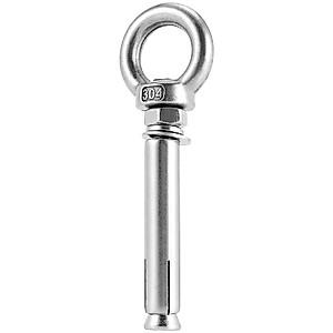HEIHAK 10 Pack M8 x 80mm Expansion Eyebolt, Expansion Screw with Eye Ring Anchor, 304 Stainless Steel Ring Lifting Expansion Eyebolt Internal Bolt Fastener for Concrete, Wall, Masonry Surface